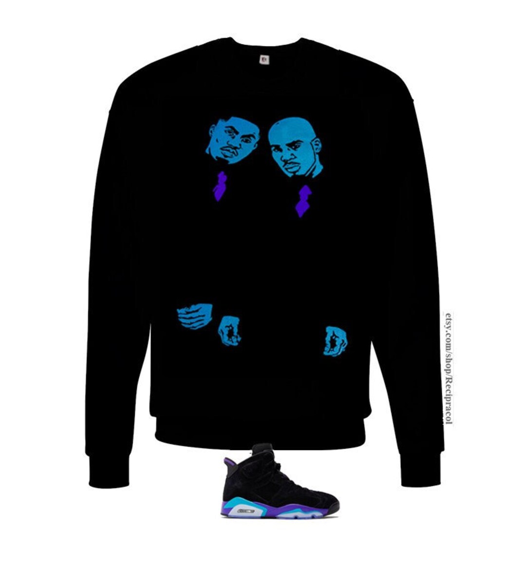 Belly Sweatshirt Match Air Jordan 6 Retro Aqua - Etsy