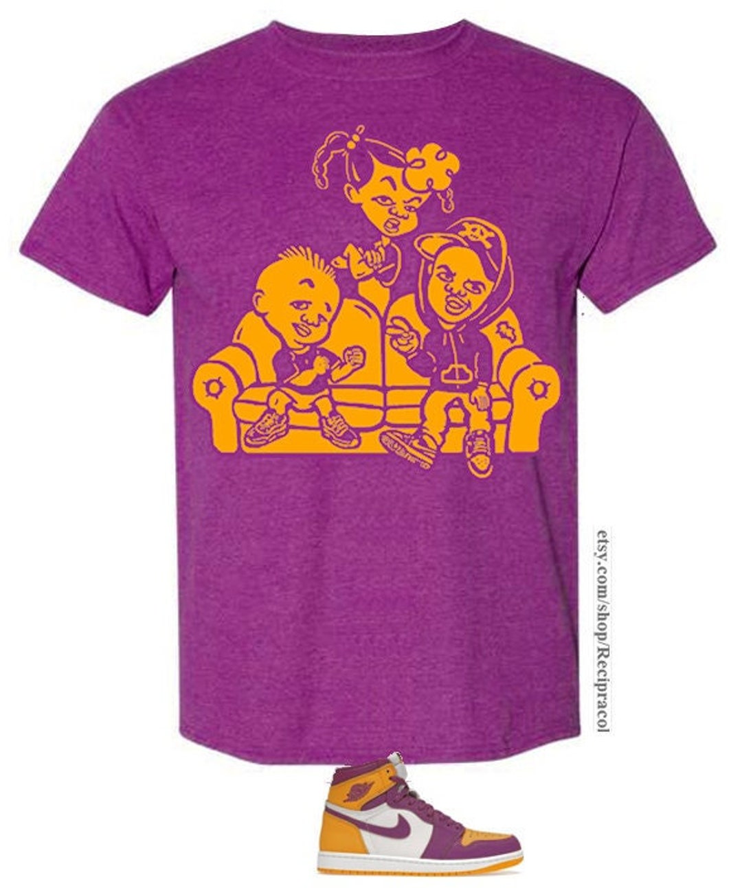 Rasberry Yellow Bebes Kids Couch Shirt to Match Jordan 1 Retro High OG ...