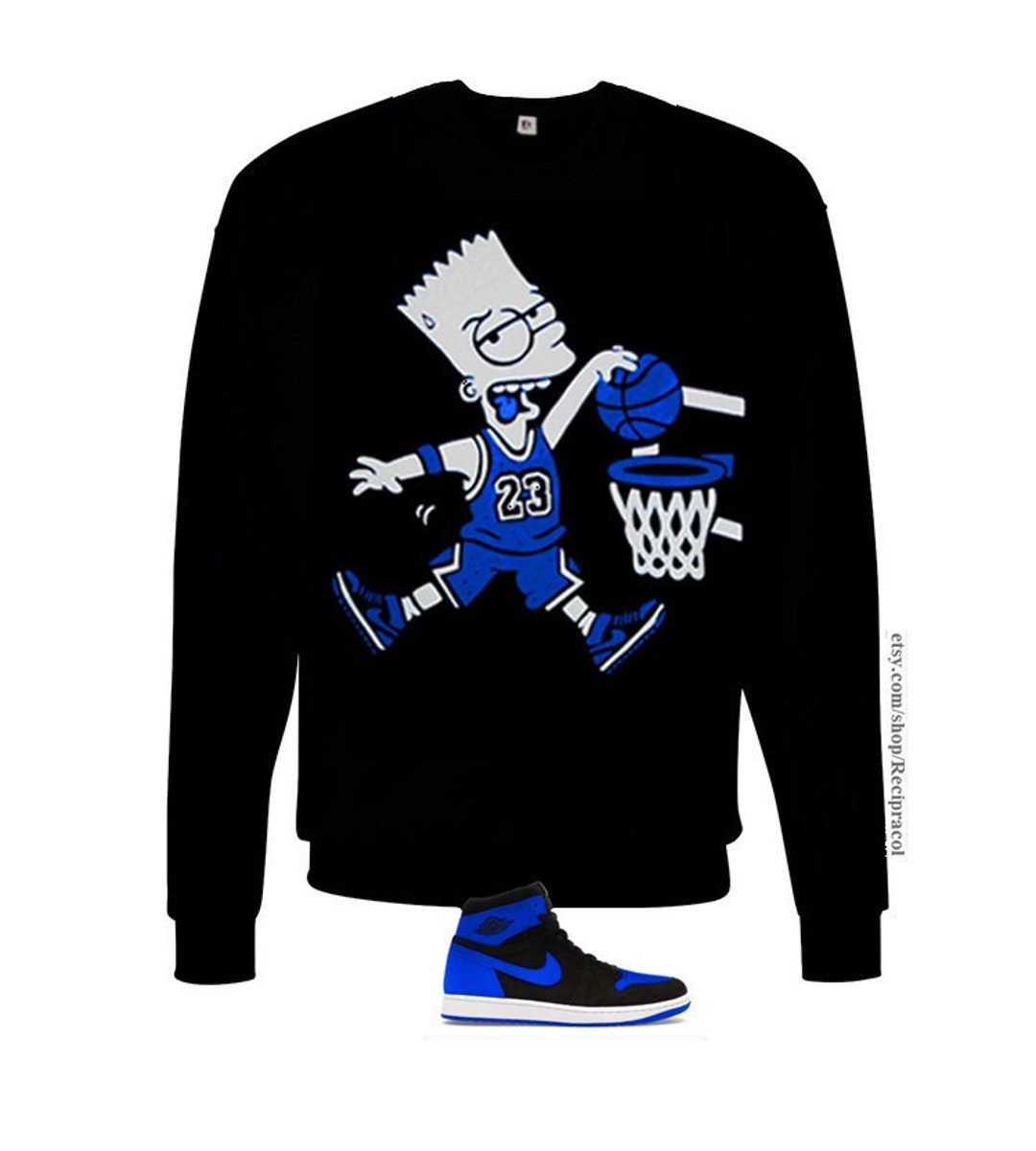 85 Dunk Champ Sweatshirt Match Jordan 1 Royal Reimagined - Etsy