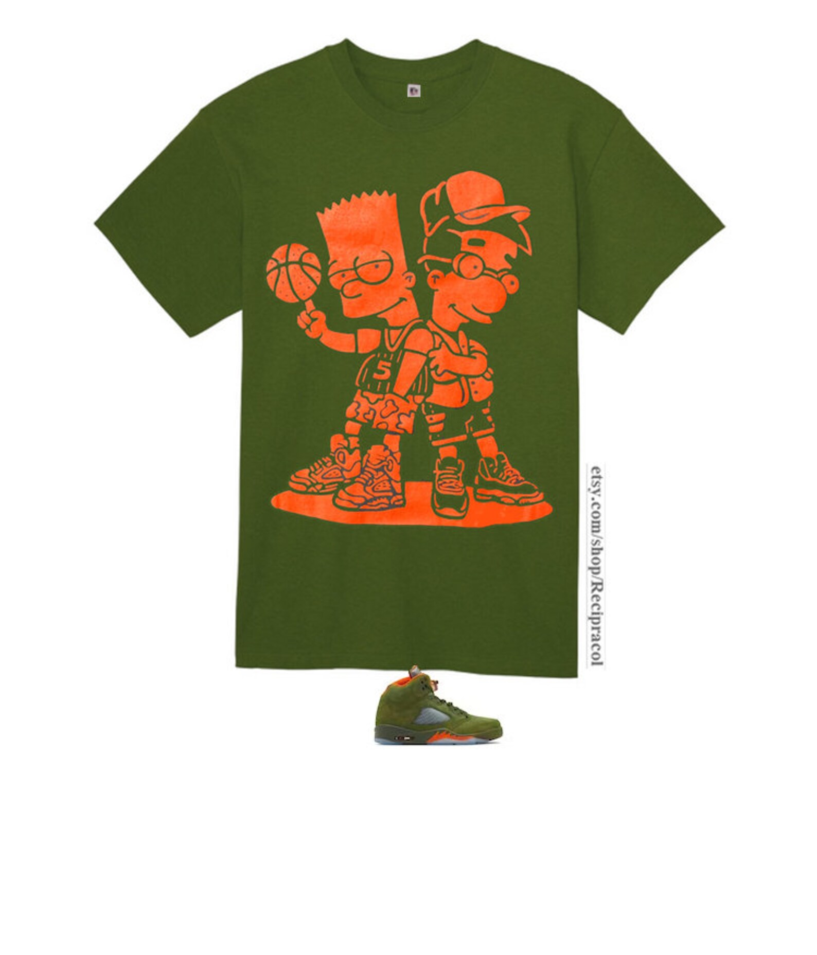 So Icey Green Orange Shirt for Air 5 Olive - Etsy