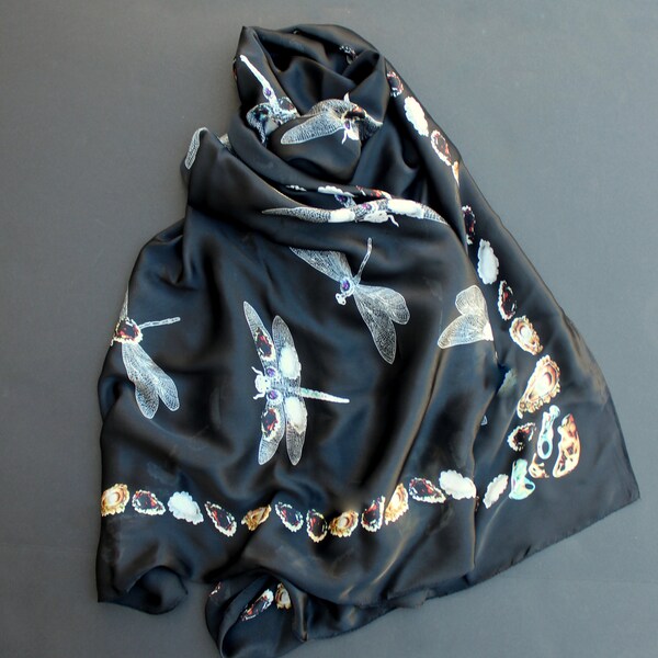 Dragonfly Silk Scarf - Etsy