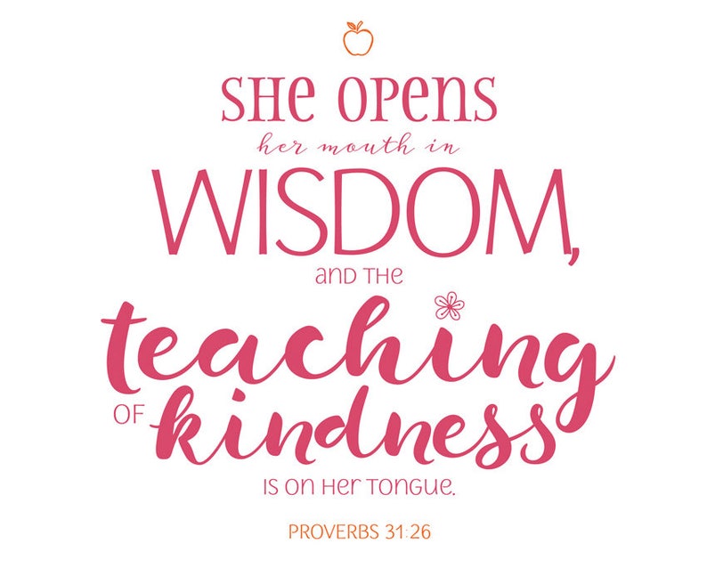 Proverbs 31 26 Scripture INSTANT Download Printable Jpeg Etsy