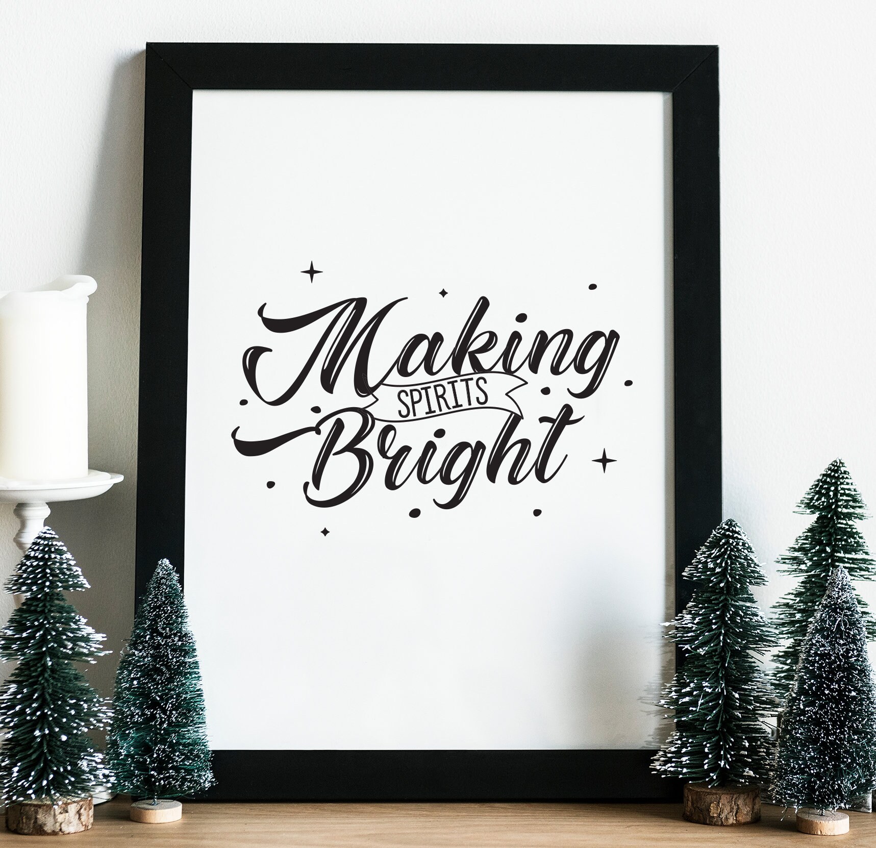 Making Spirits Bright Inspirational Saying, INSTANT Download ...