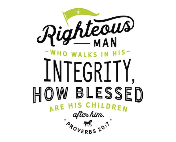 Fathers Day GIFT Proverbs 20:7 Scripture INSTANT Download | Etsy