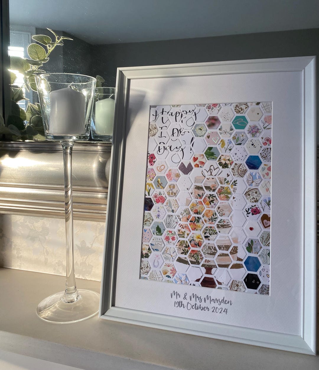 Wedding Card Frame, Wedding Keepsake, First Anniversary Gift, Wedding ...