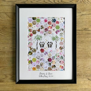 Wedding Card Frame, Wedding Keepsake, First Anniversary Gift, Wedding ...