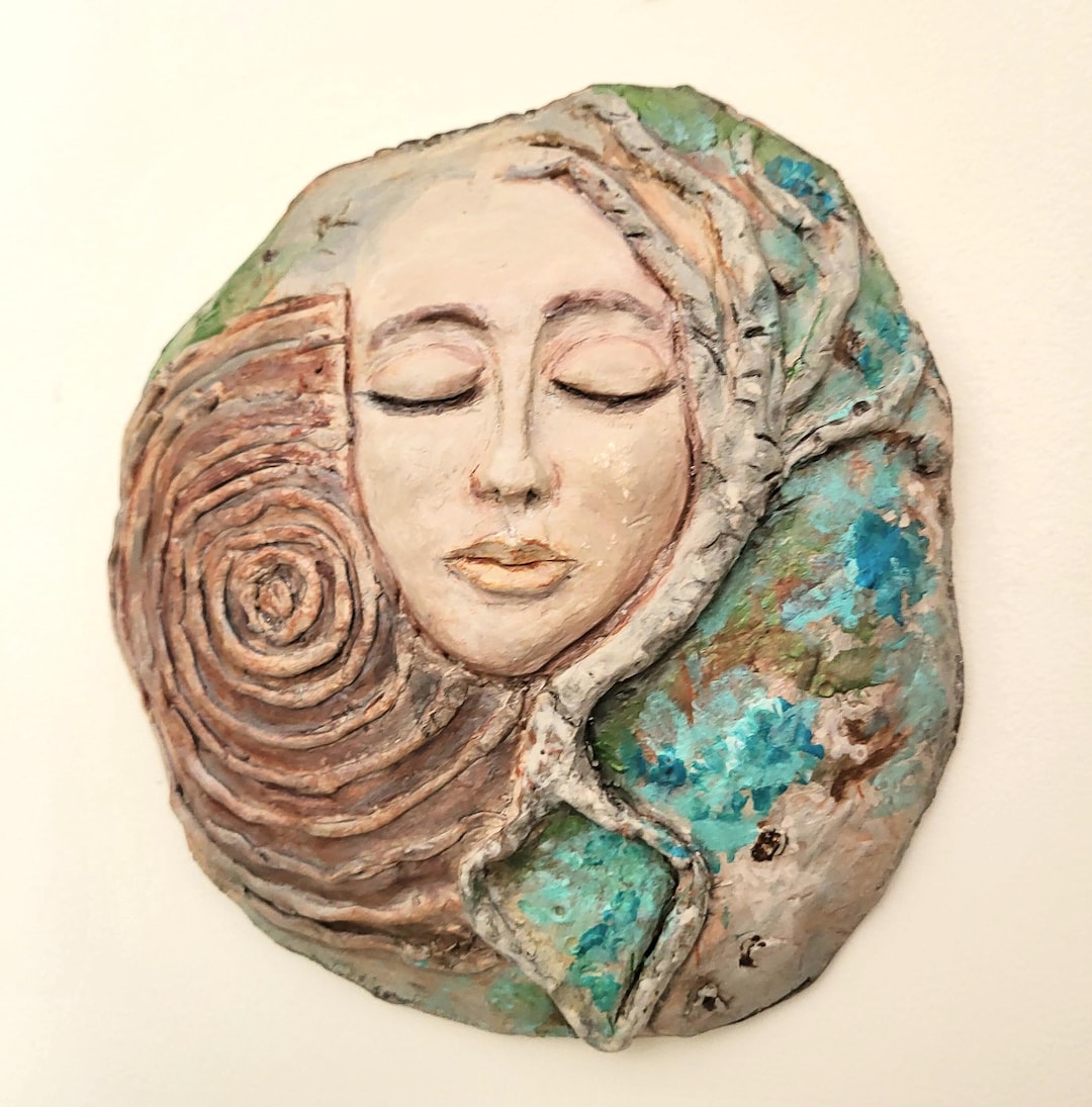Original Clay & Plaster Relief Art: Circle of Renewal, Earth Tone ...
