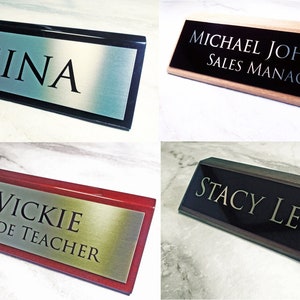 Desk Name Plates. Wood. Several Colors. Personalized for Your Desk. - Etsy