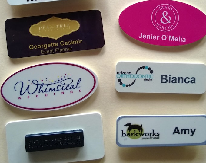 Personalized Wearable Magnetic Name Tags. Your Logo and Names. | Etsy