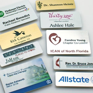 Metal Wearable Magnetic Name Tags for Business or Work - Brushed Gold ...