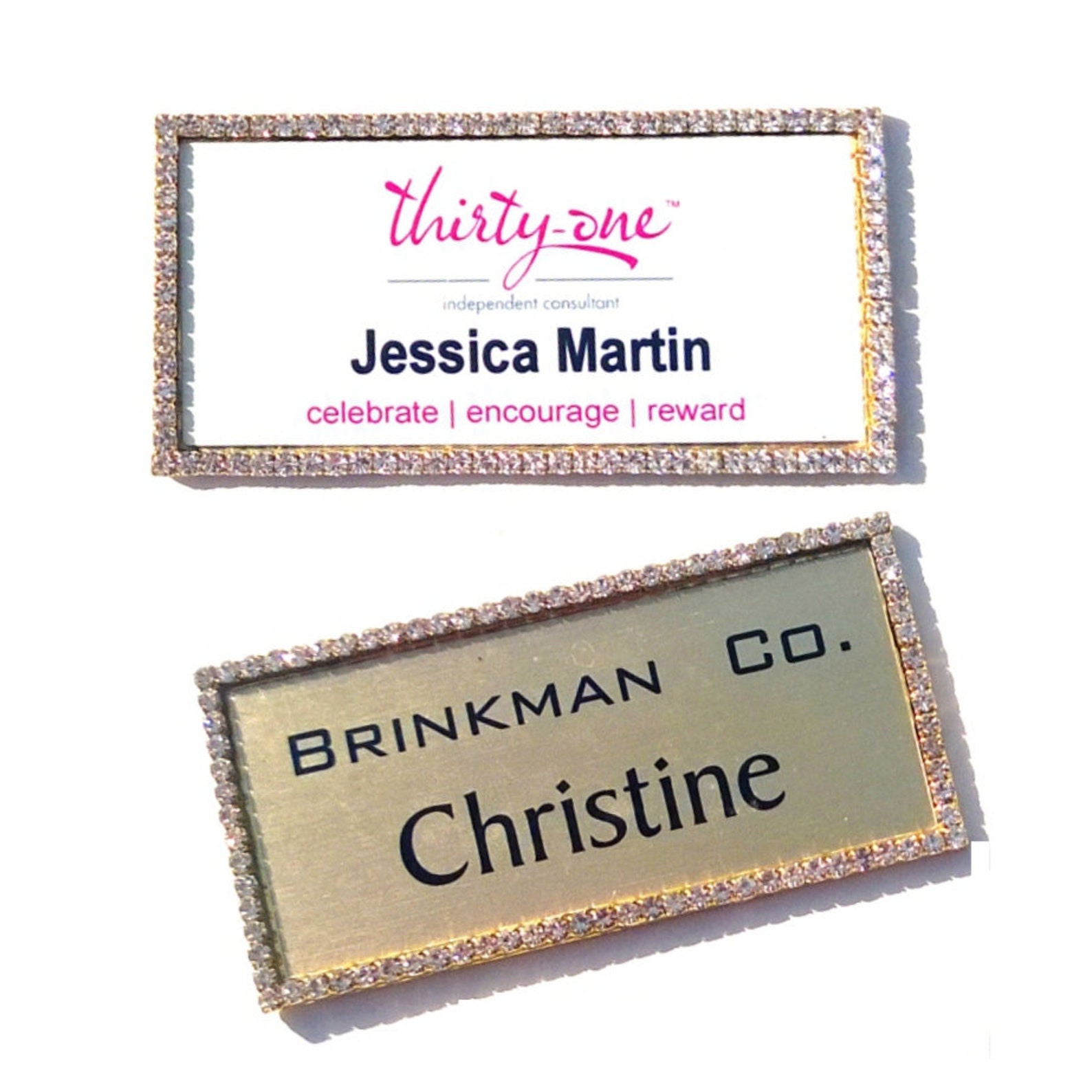 Wearable Magnetic Rhinestone Bling Name Tags. With Your Logo and Names ...