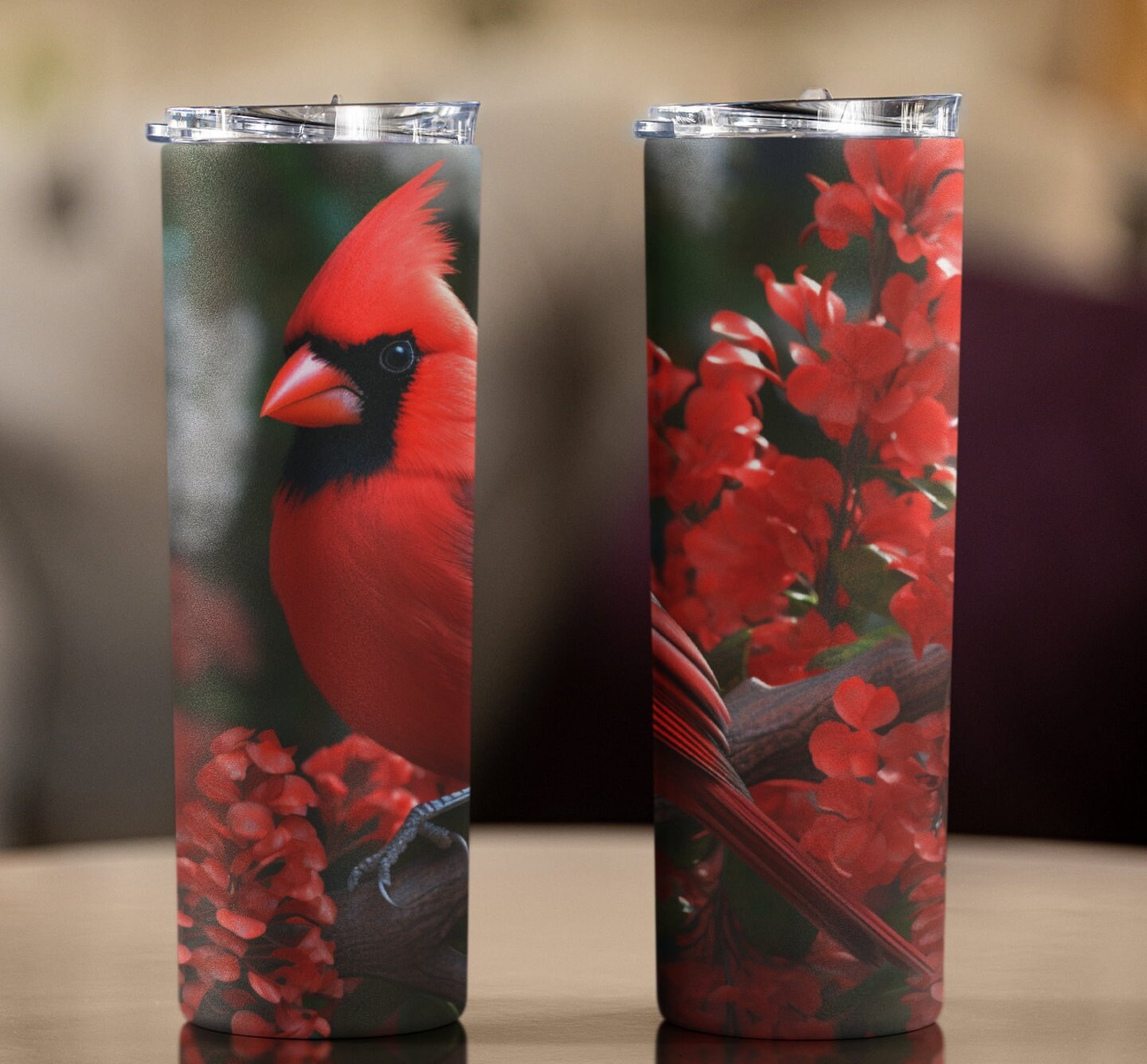 20 Oz Skinny Tumbler. Red Cardinal. With Straw - Etsy