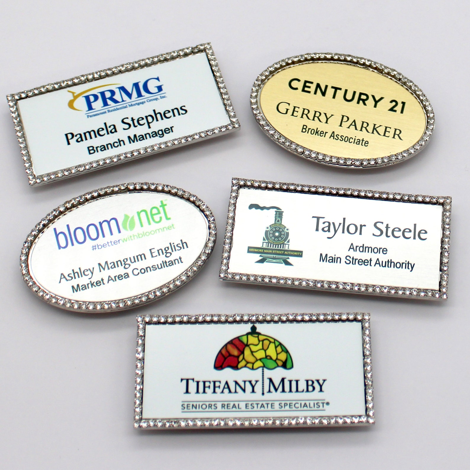 Wearable Magnetic Rhinestone Bling Name Tags. With Your Logo and Names ...