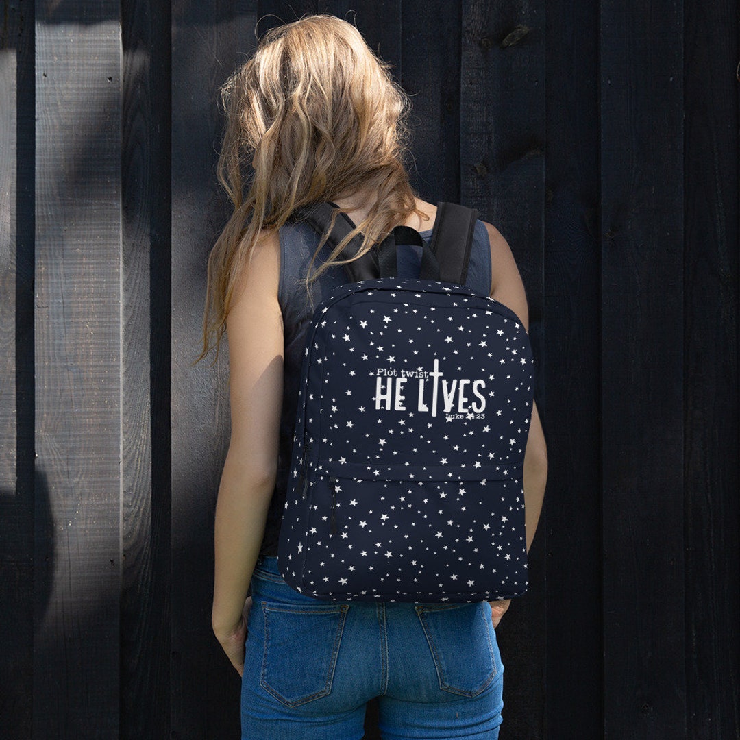 Christian Backpack, He Lives, Jesus, Bible Study, Ministry Gift, Bible ...
