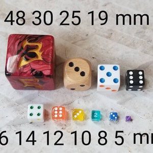 Individual 19mm D6, White 19mm D6 Dice With Rainbow Pips, Oversized D6 ...
