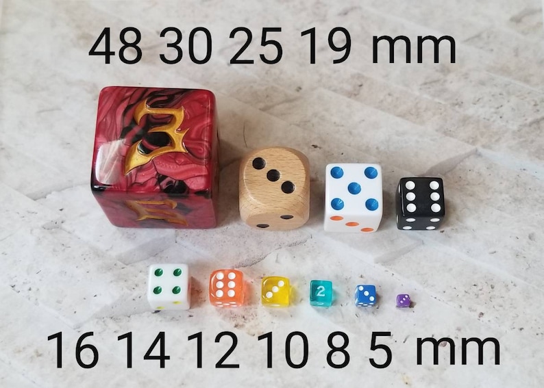 Individual 19mm D6, White 19mm D6 Dice With Rainbow Pips, Oversized D6 ...