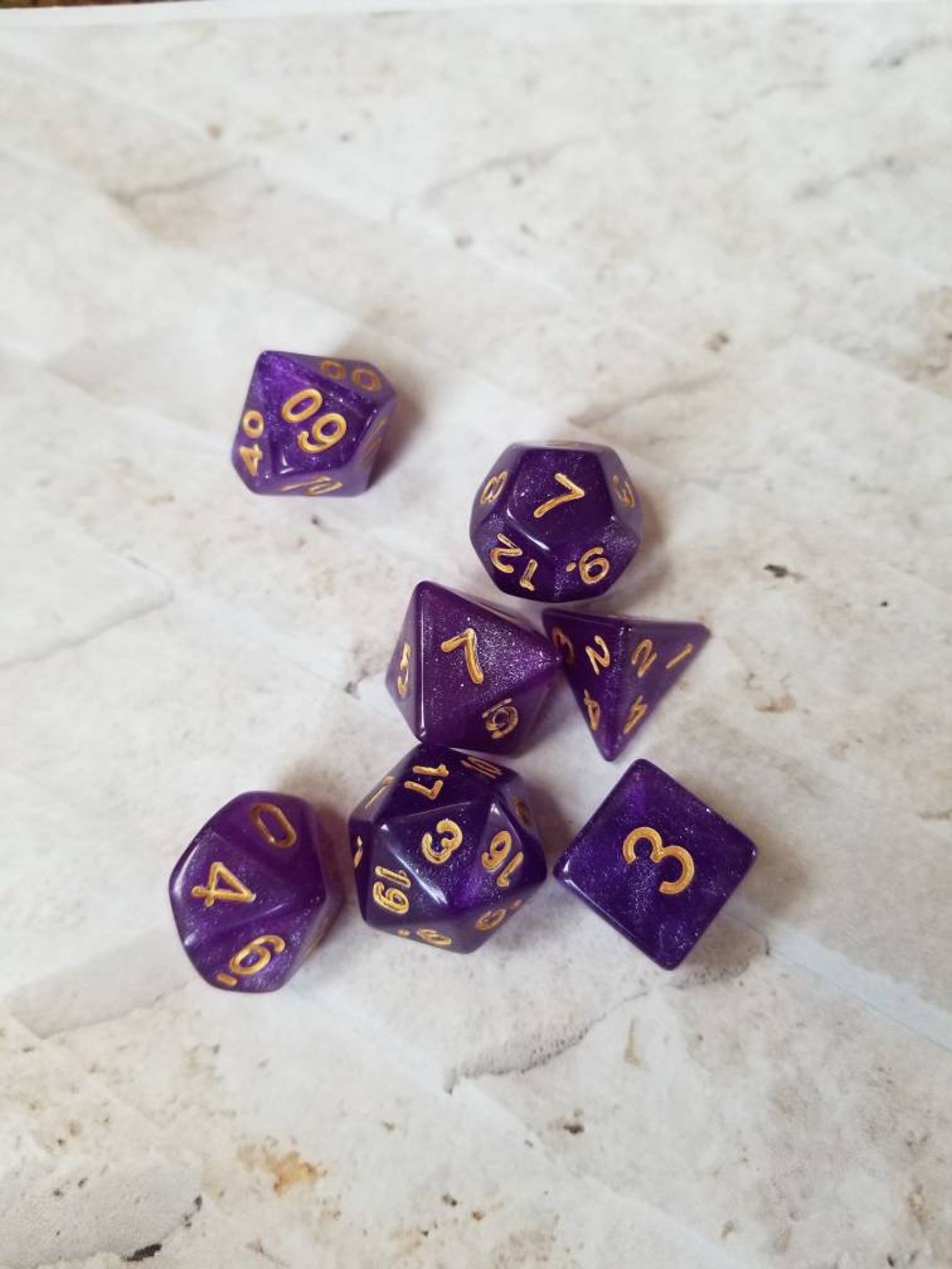 Glittery Purple 16mm Dnd Dice Gaming Dice Dnd Dice Set RPG - Etsy