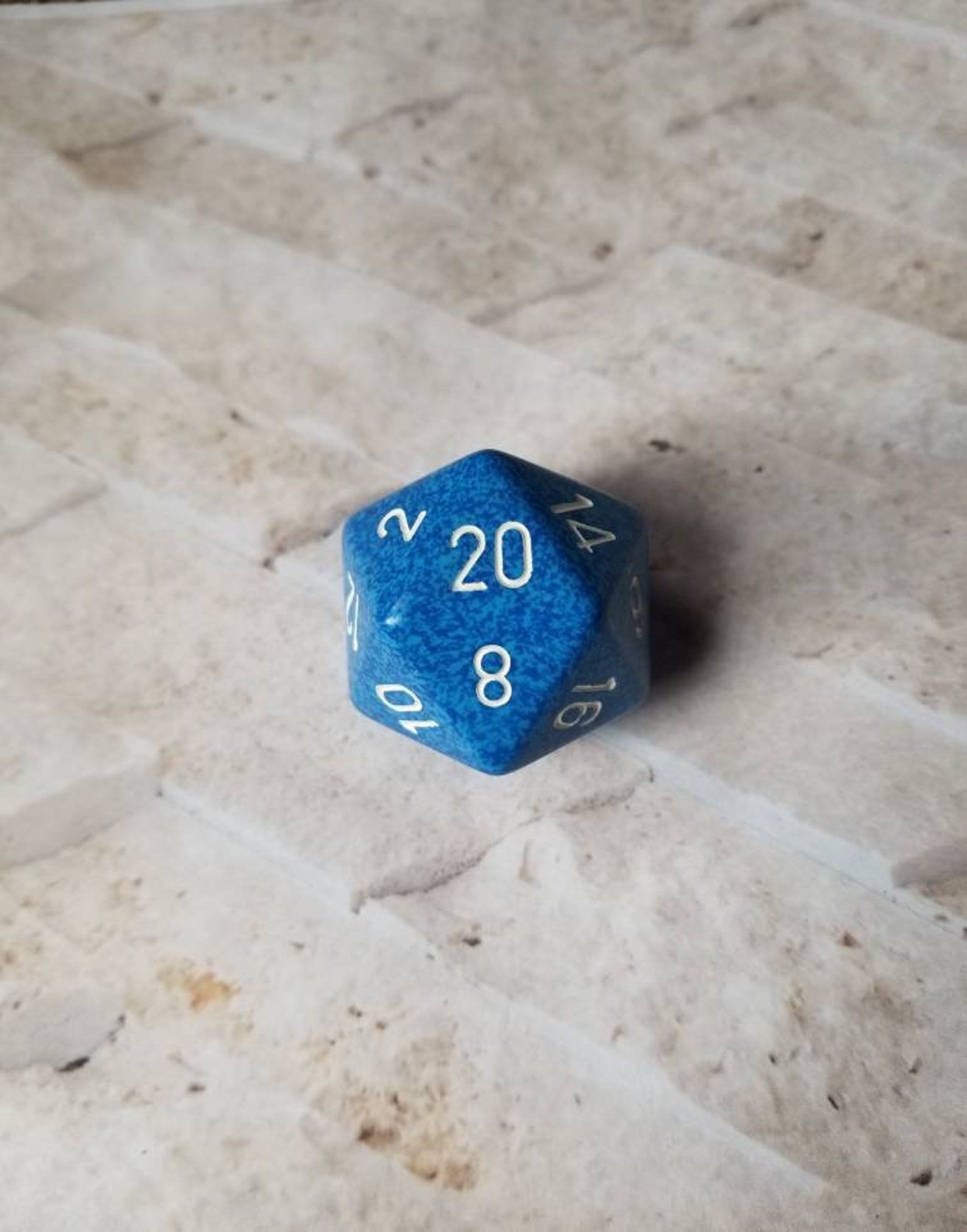 Water 34mm Jumbo D20 Light and Dark Blue Speckled With White - Etsy