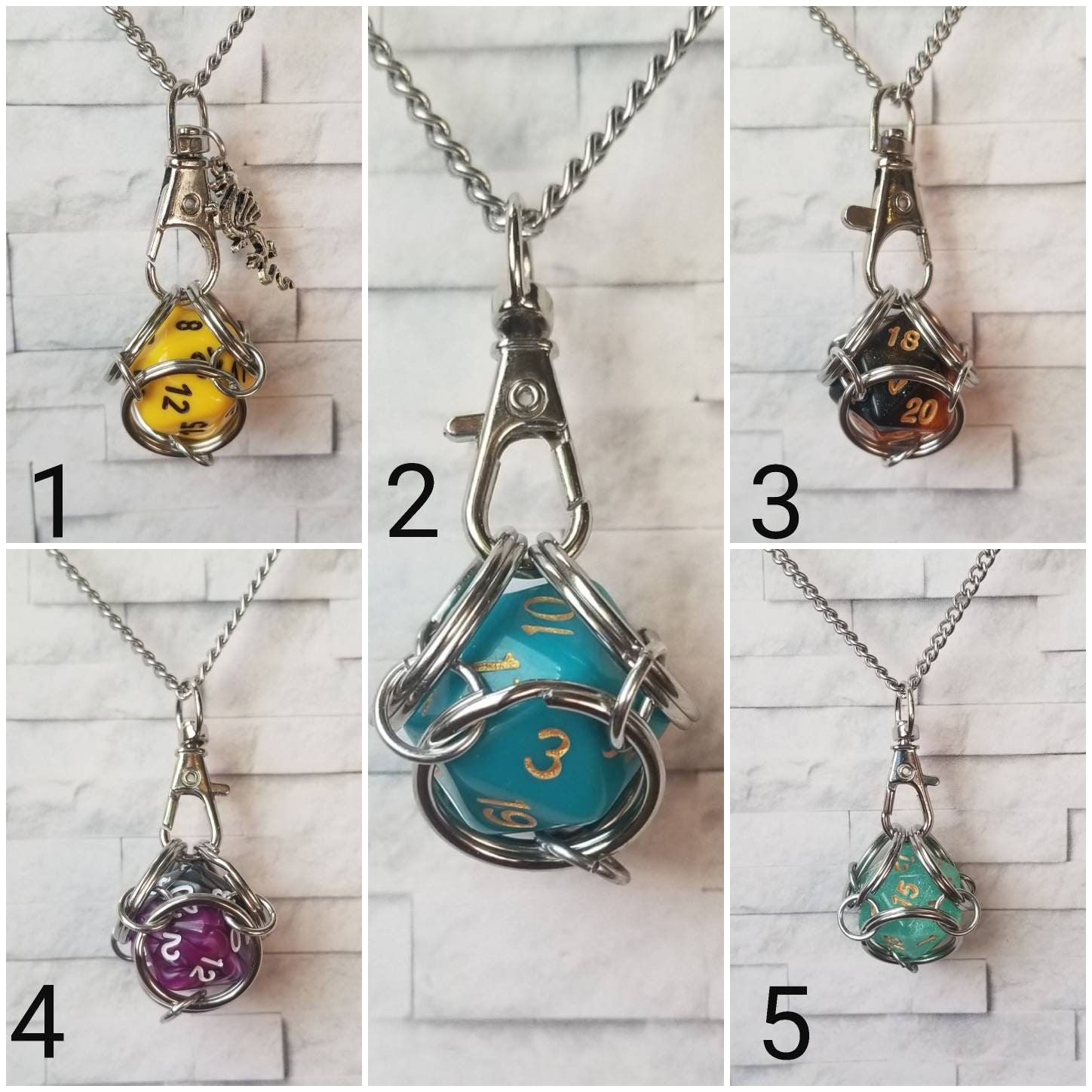 Captive dice jewelry removable d20 necklace dice jail | Etsy