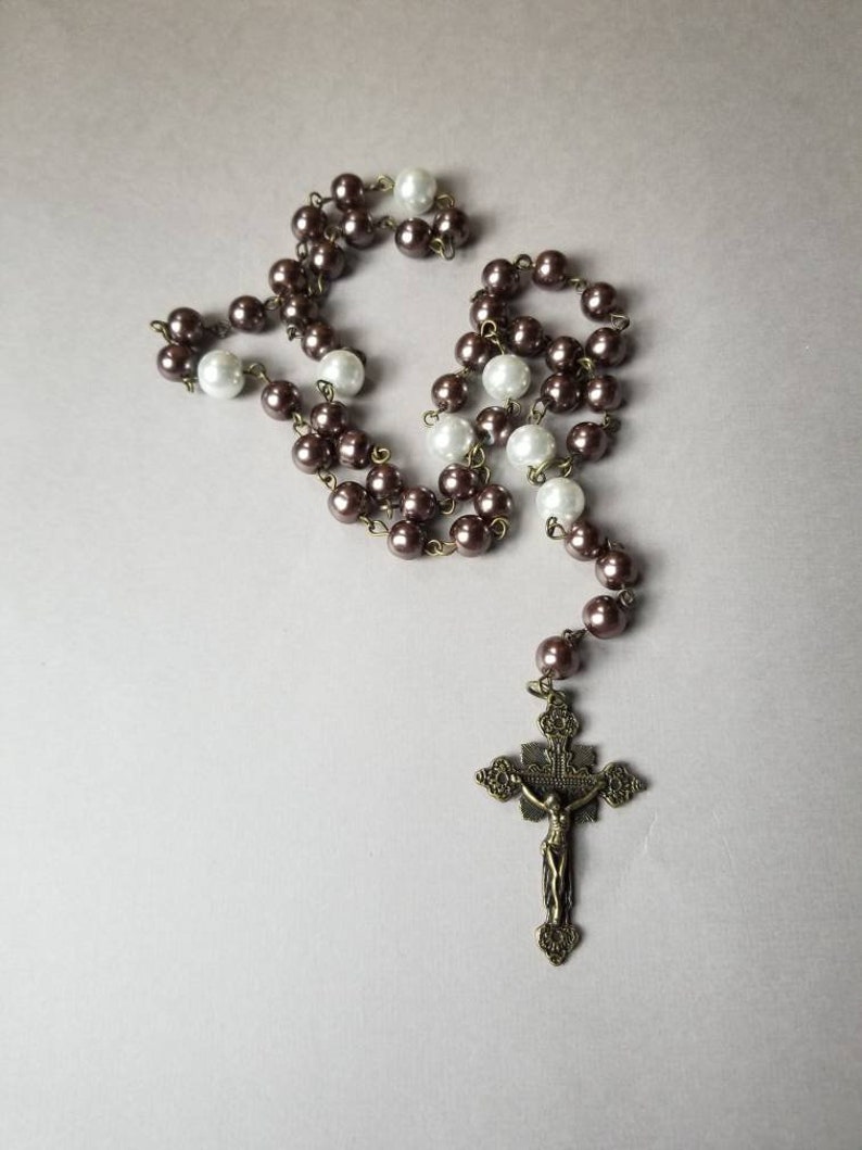 Lutheran Rosary Prayer Beads Bronze Toned Chocolate Brown - Etsy