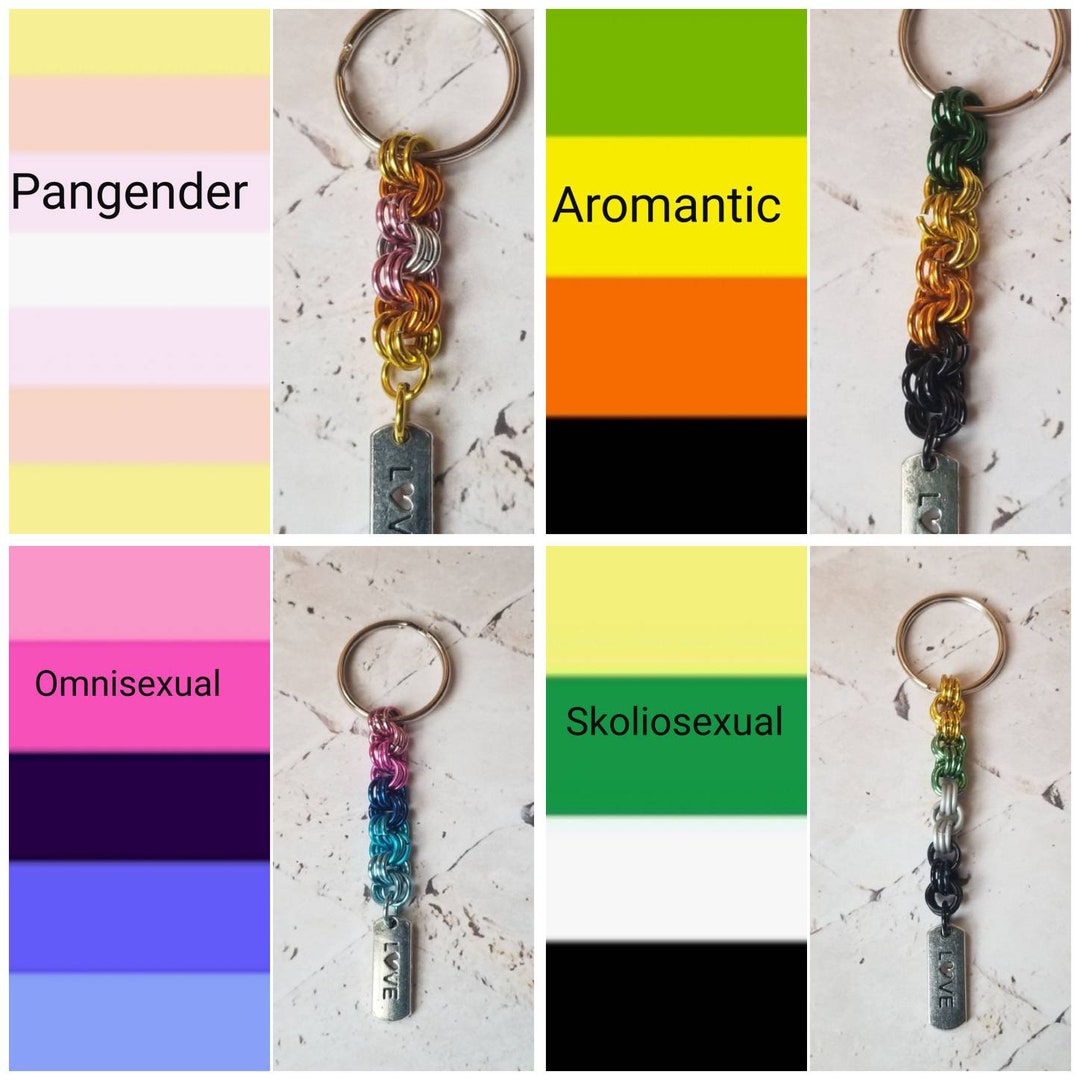 LGBT Pride Keychain, Chain Maille, Pride Flag Colors Keychain, Flag ...