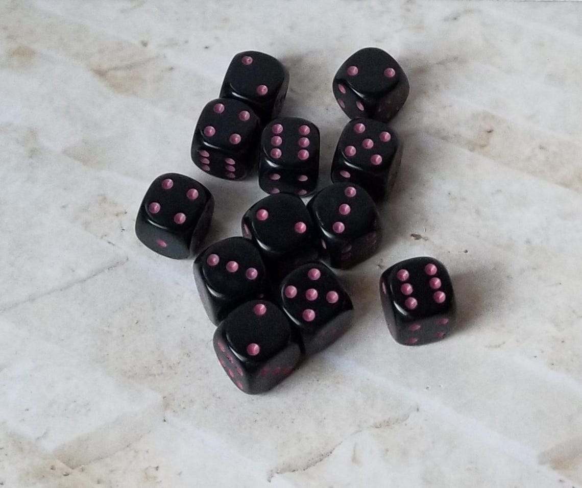Single Chessex Black and Pink D6 Die, Extra 16mm D6 Dnd Dice, Ornate ...