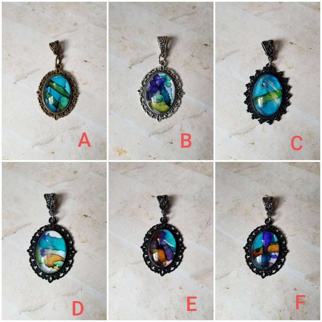 Alcohol Ink Art Jewelry Alcohol Ink Pendant Alcohol Ink on - Etsy