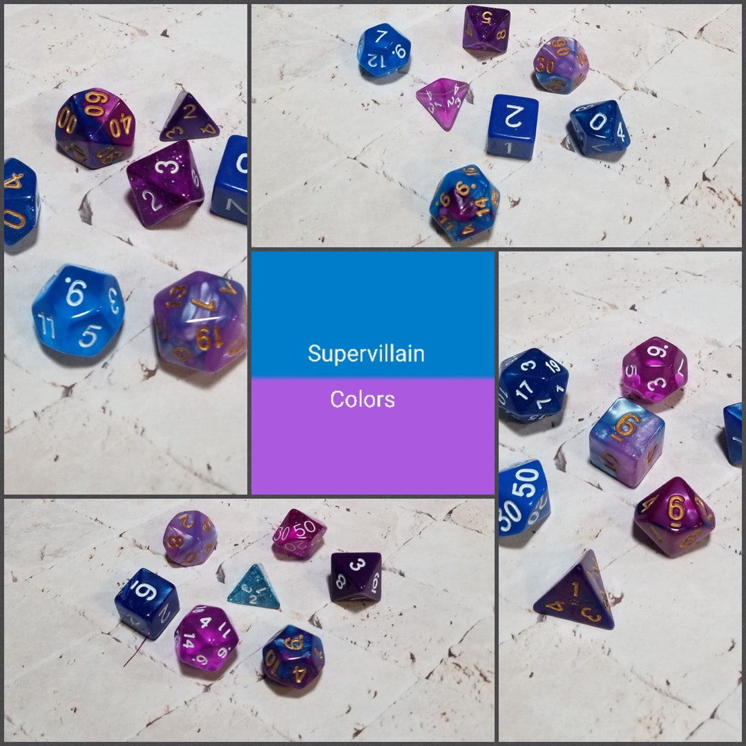 Supervillain Colors, Villain 16mm Dnd Dice Sets, Dice Set, Themed Hand ...