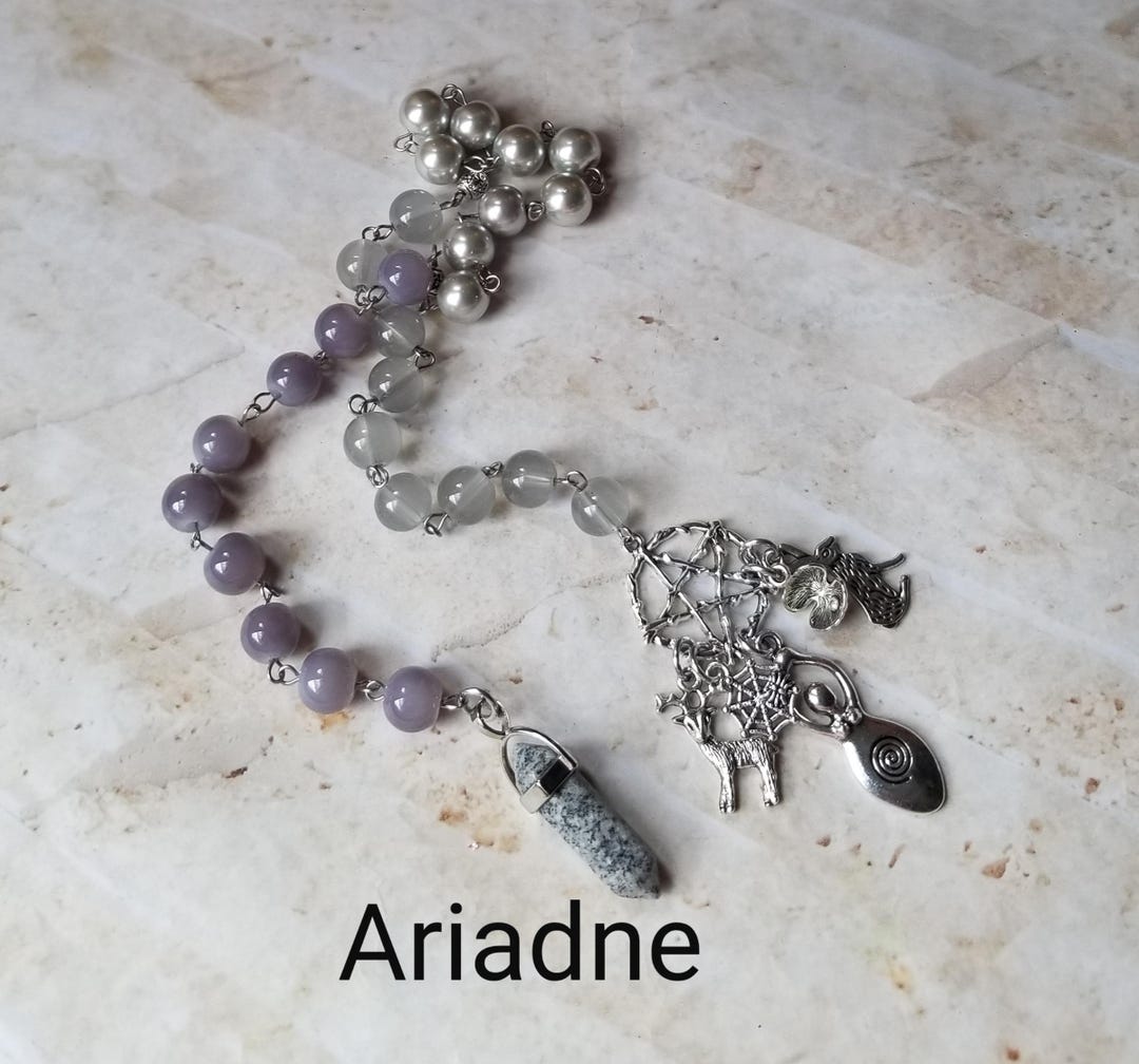 Ariadne Prayer Beads, Goddess Prayer Beads, Hand-wired, Beautiful Beads, Gemstone Pendulum ...