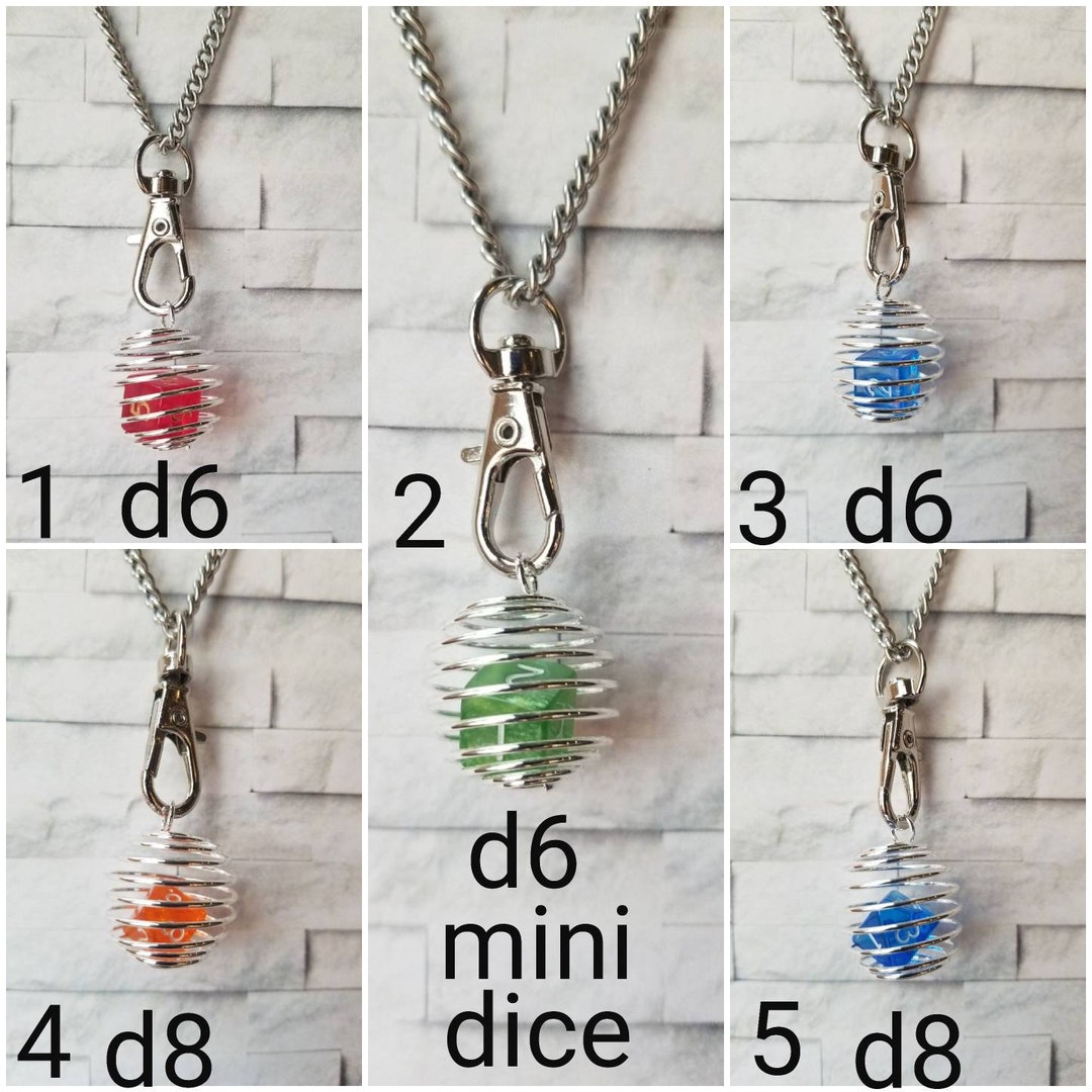 Captive Dice Jewelry, Removable D6 Necklace, Dice Jail Necklace, Dnd ...