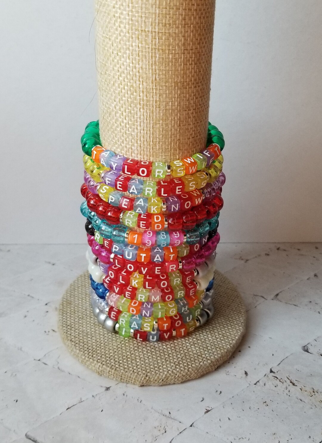 Sets of 12 Friendship Bracelets, Beaded Swiftie Bracelets, Eras Themed ...