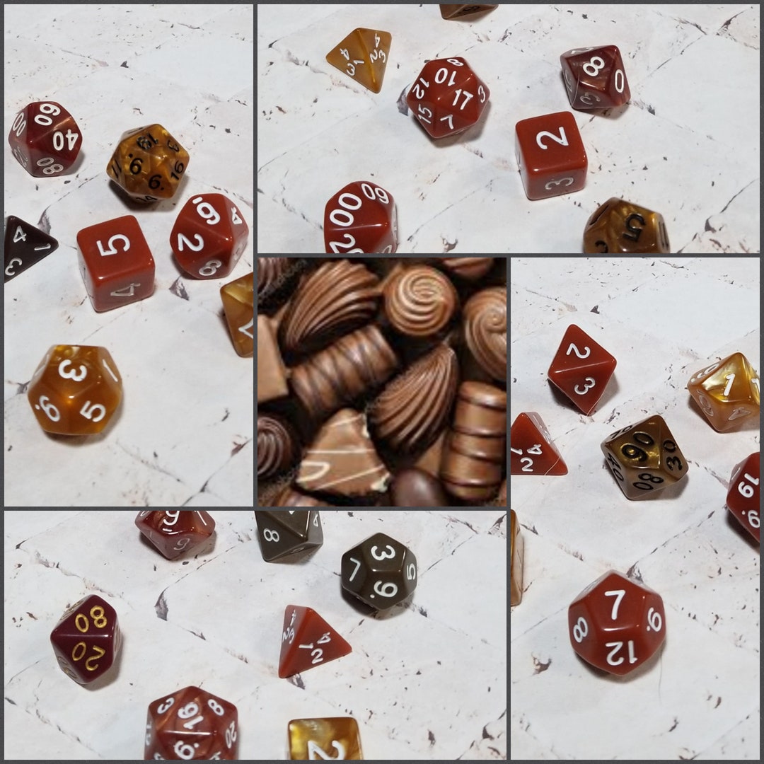 Chocolate-inspired 16mm Dice Sets, Candy Dnd Dice Sets, Themed Hand ...