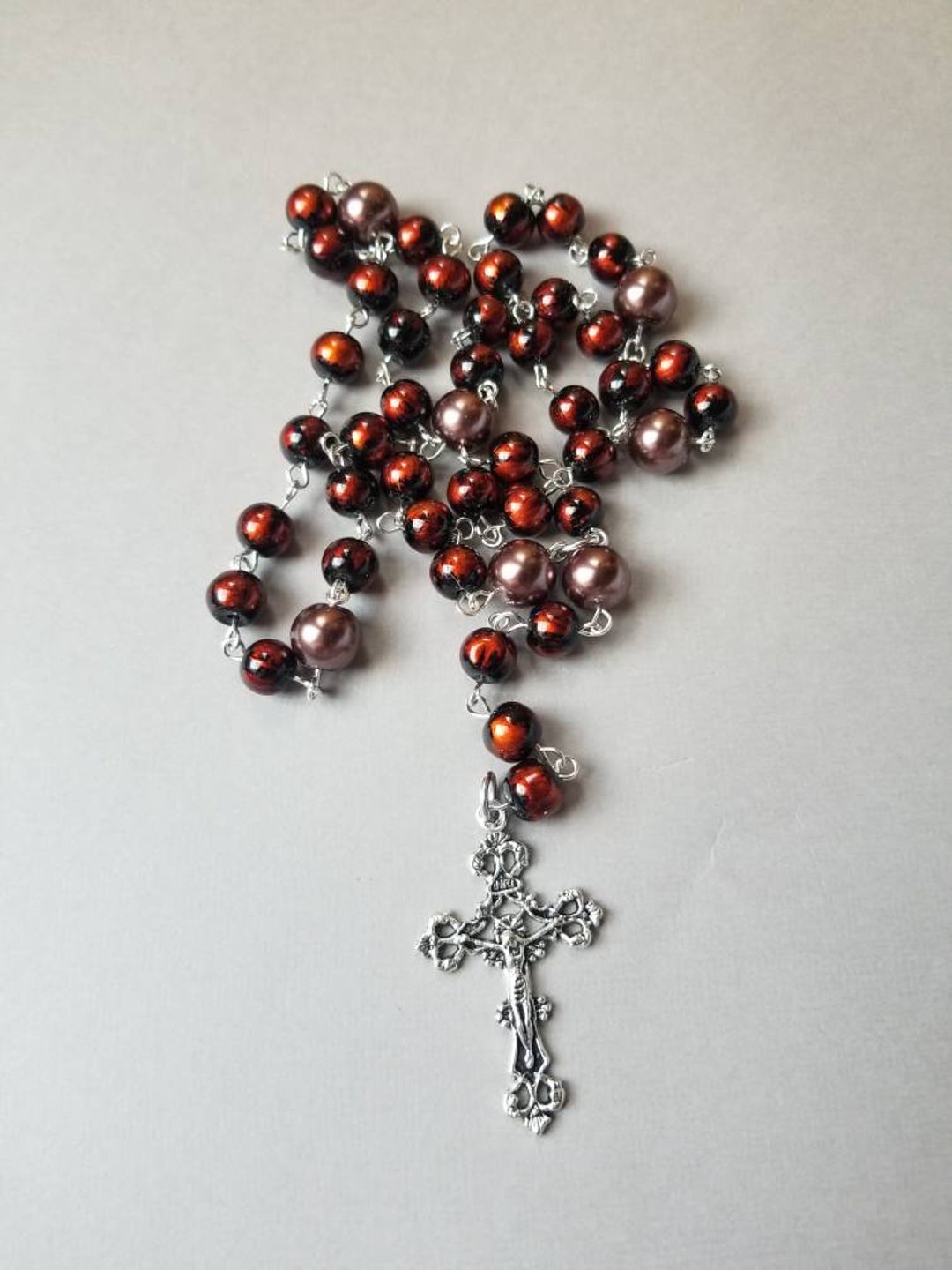 Lutheran Prayer Beads, Religious, Red and Brown Prayer Beads or Rosary ...