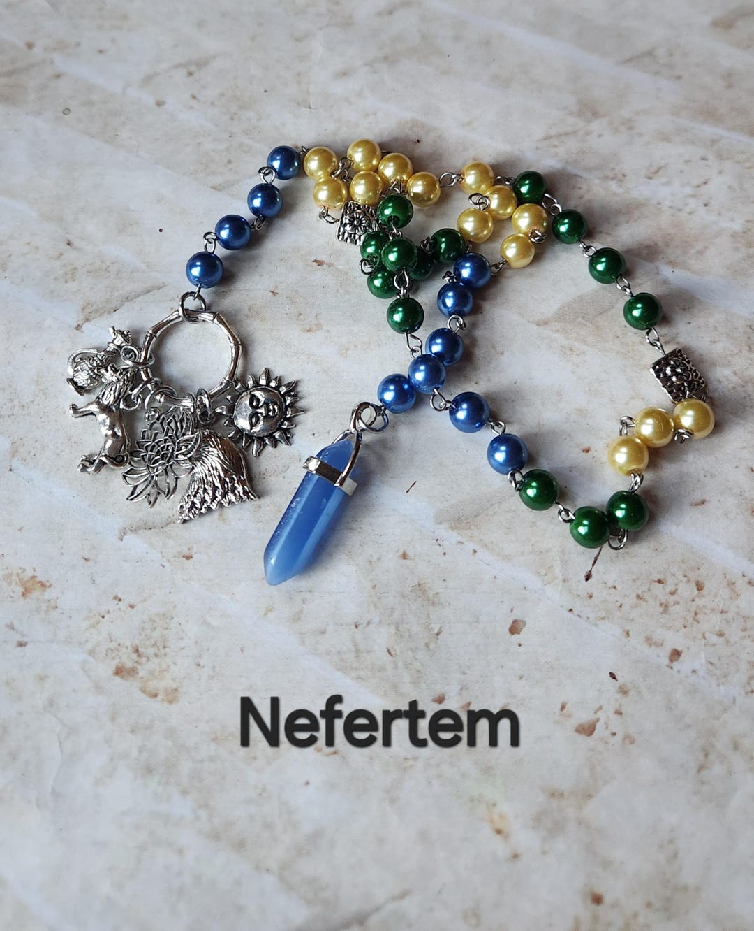 Nefertem Prayer Beads, Egyptian Deity Prayer Beads, Hand-wired ...