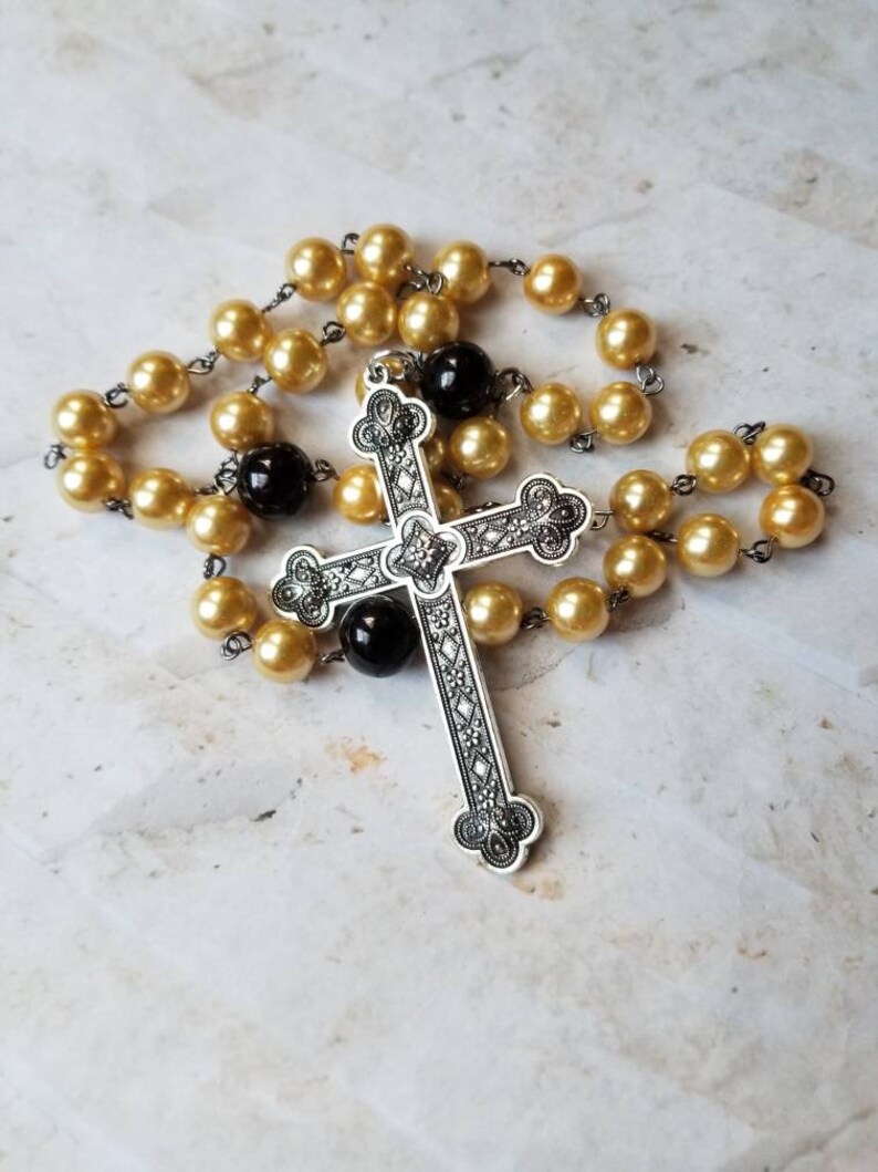 Orthodox Prayer Beads, Orthodox Chotki, Yellow and Black Glass Pearls ...