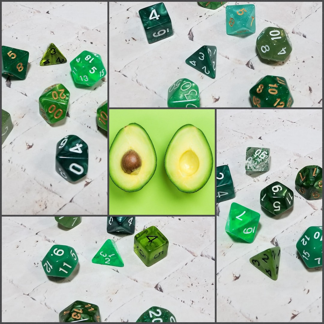 Avocado 16mm Dnd Dice Sets, Dnd Dice Sets, Themed Hand Picked Dnd Dice ...