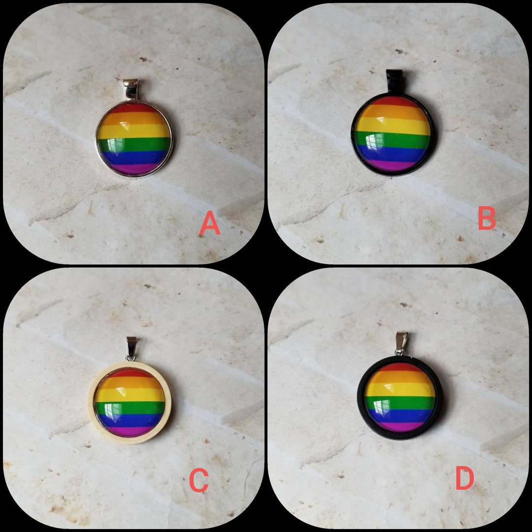 LGBTQ Pride Jewelry, LGBT Jewelry, Rainbow Pendant, Rainbow Flag Colors ...