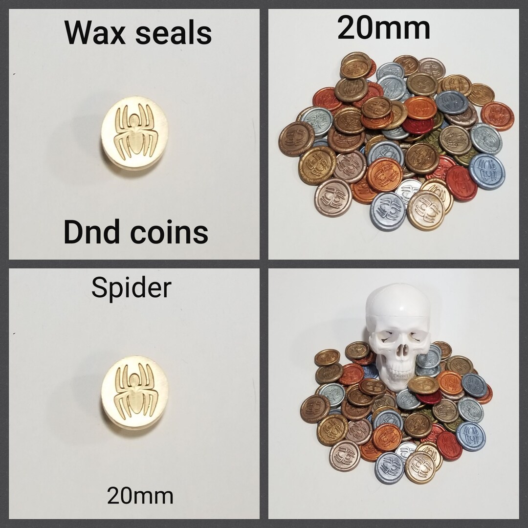 Wax Seal DND Coins Spider Wax Seals Dnd Coins Dnd Counters - Etsy