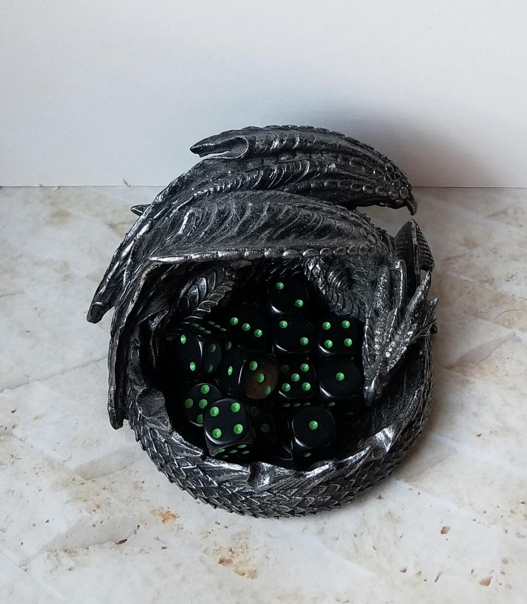 Single Chessex Black and Green D6 Die, Extra 16mm D6 Dnd Dice, Ornate ...