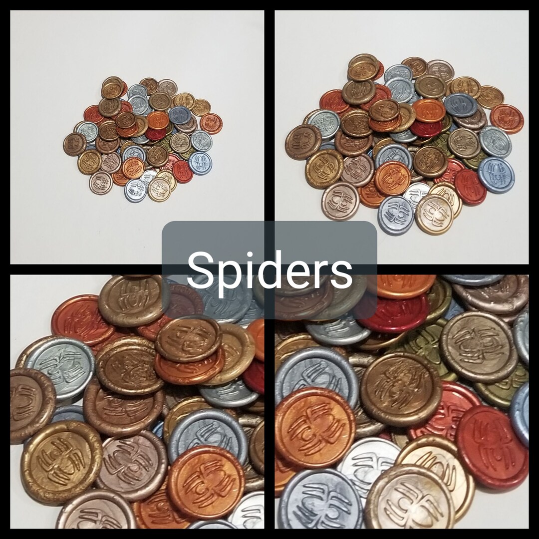 Wax Seal DND Coins, Spider Wax Seals, Dnd Coins, Dnd Counters, Dnd ...