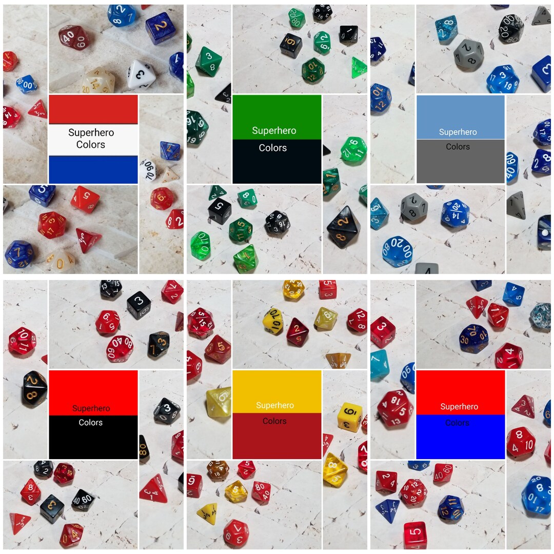 Custom Superhero Dnd Dice, Superhero 16mm Dnd Dice Sets, Themed Dnd ...