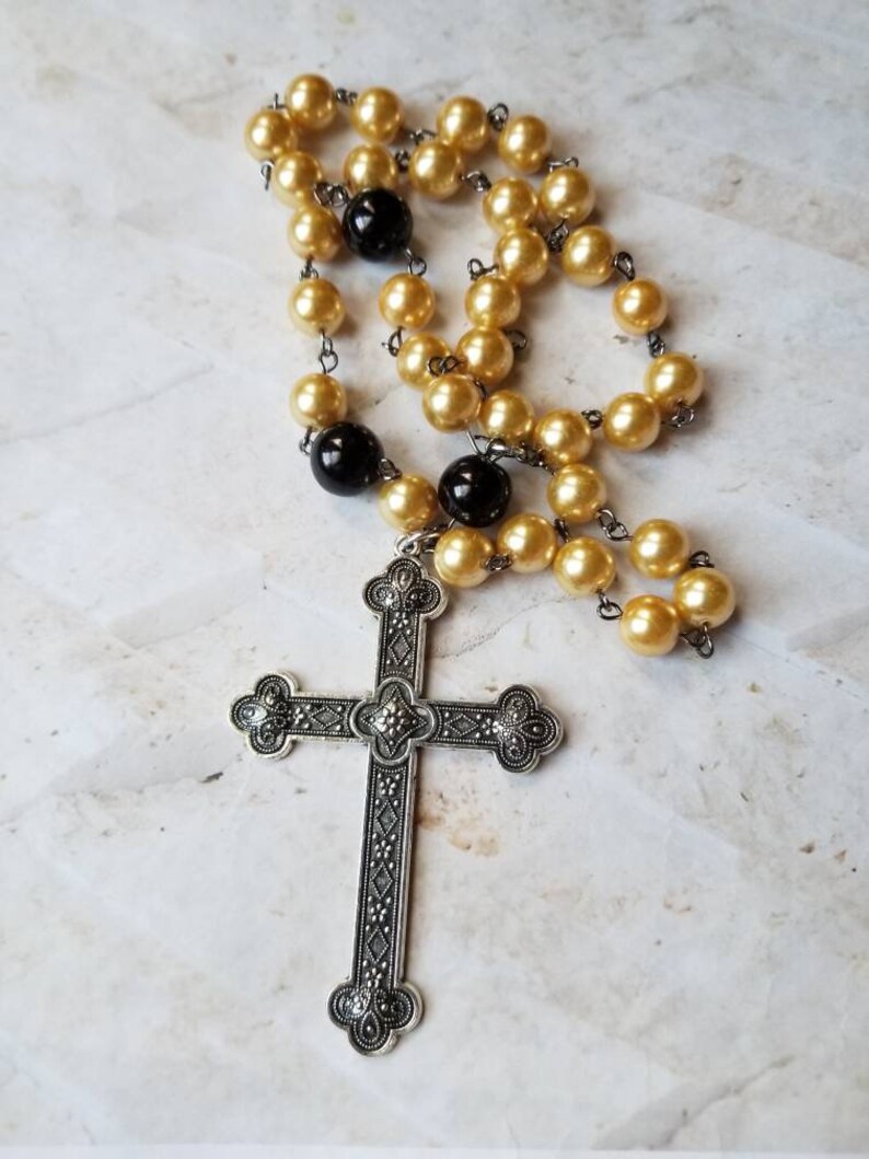 Orthodox Prayer Beads, Orthodox Chotki, Yellow and Black Glass Pearls ...