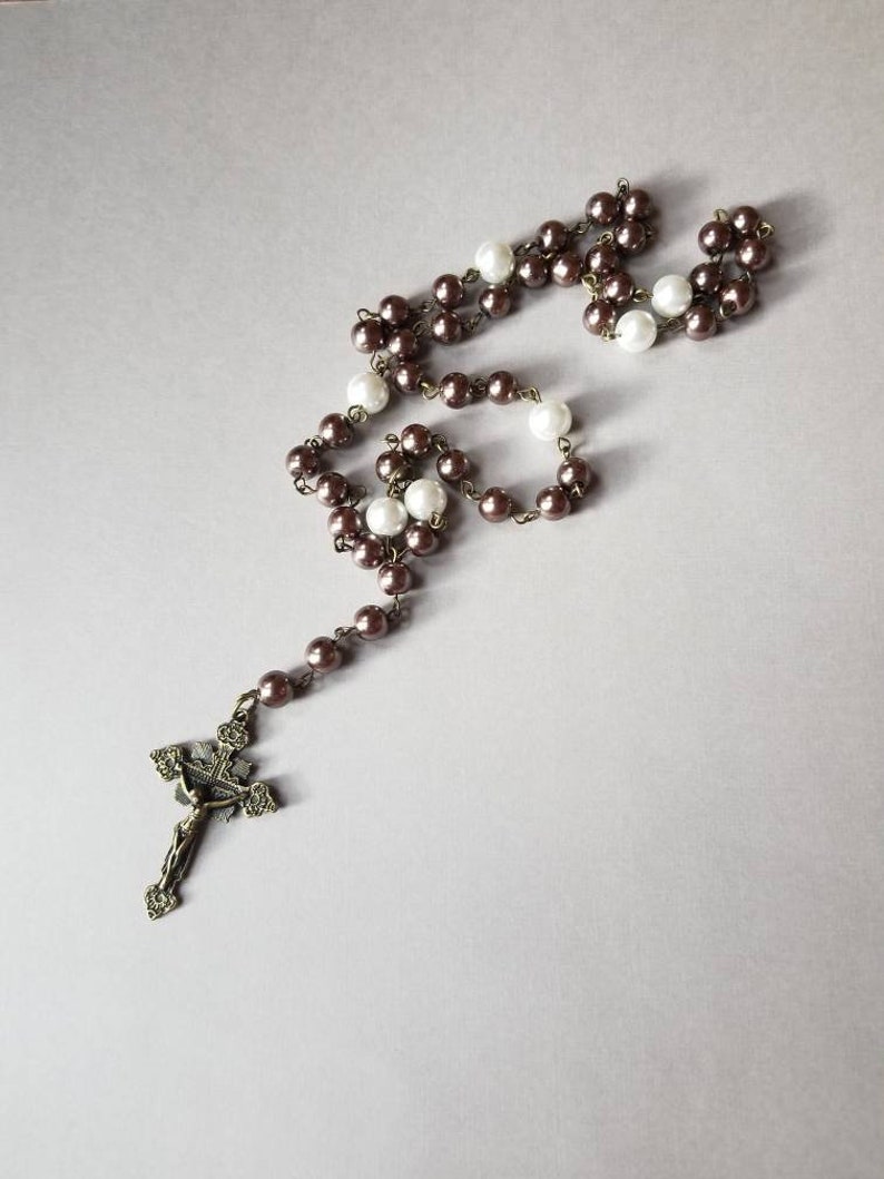 Lutheran Rosary Prayer Beads Bronze Toned Chocolate Brown - Etsy