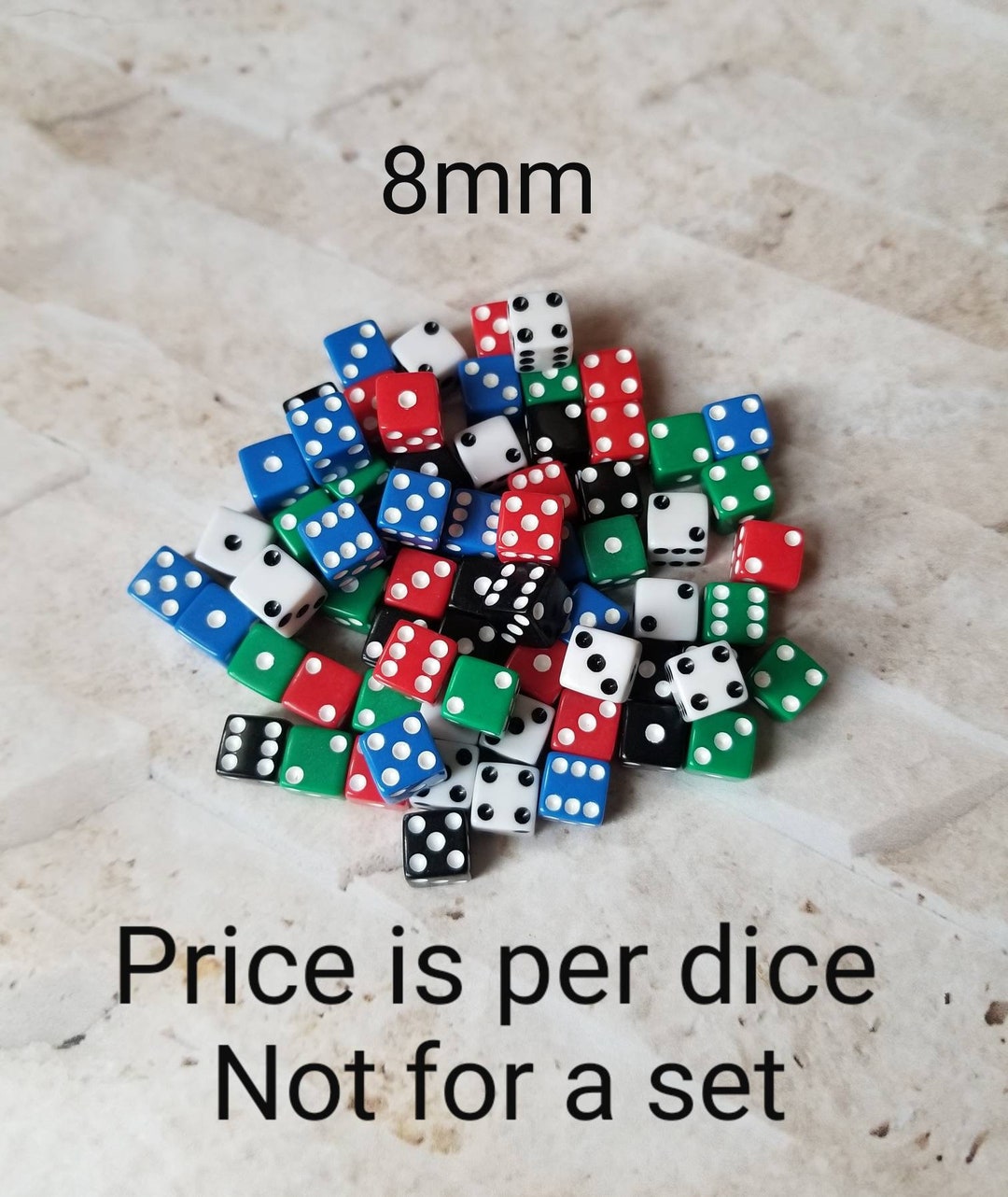 Individual 8mm D6 Die, Extra Polyhedral Gaming Dice, Dnd Dice, RPG Dice, D and D Dice, Spare Die ...