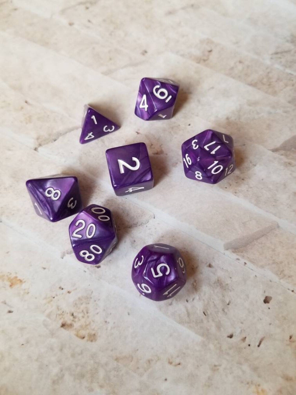 Pearl Purple 16mm Dnd Dice With White Numbers Polyhedral - Etsy