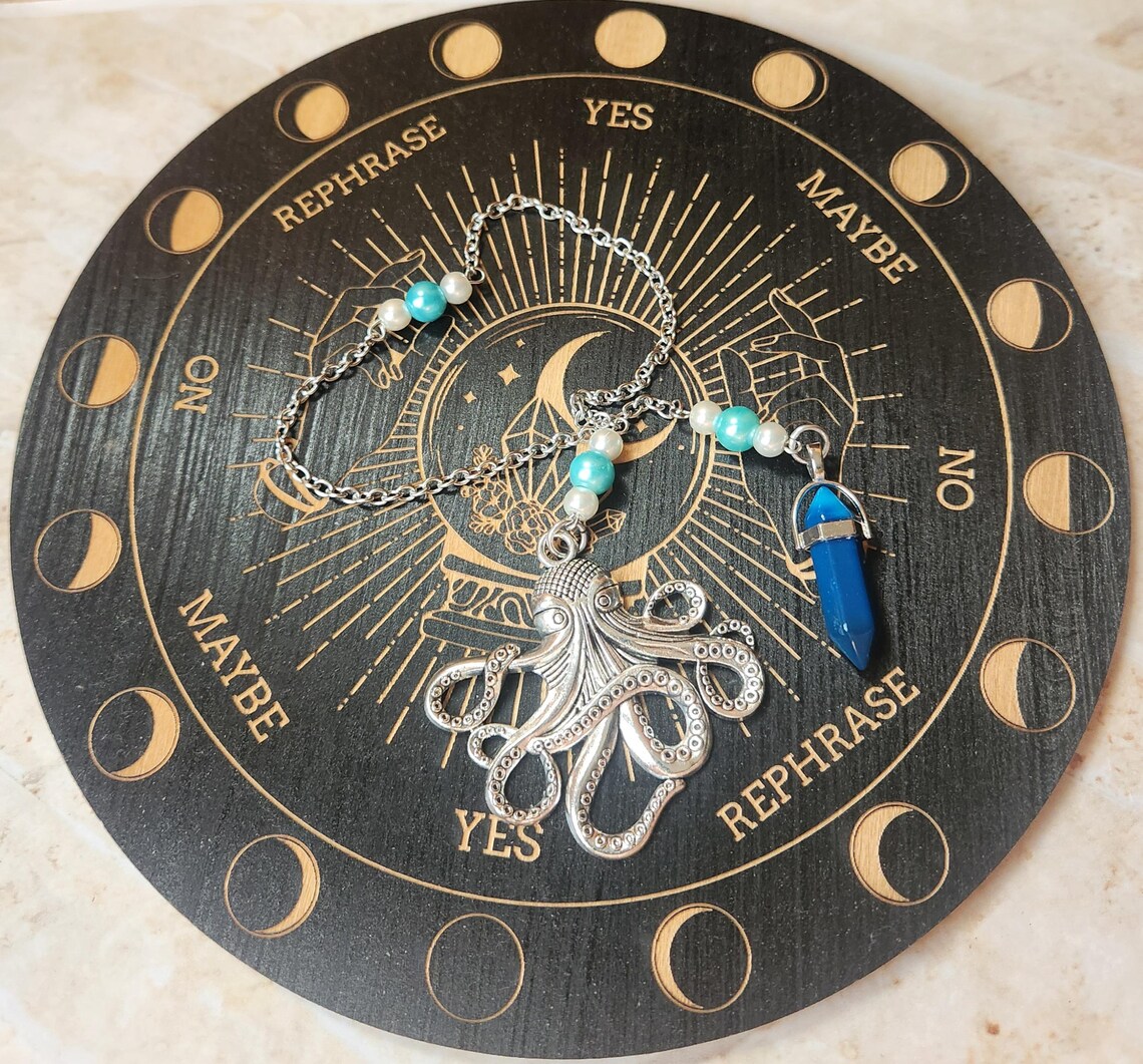 Poseidon Pendulum, God Pendulums, Divination, Dowsing Pendulum, Beaded ...