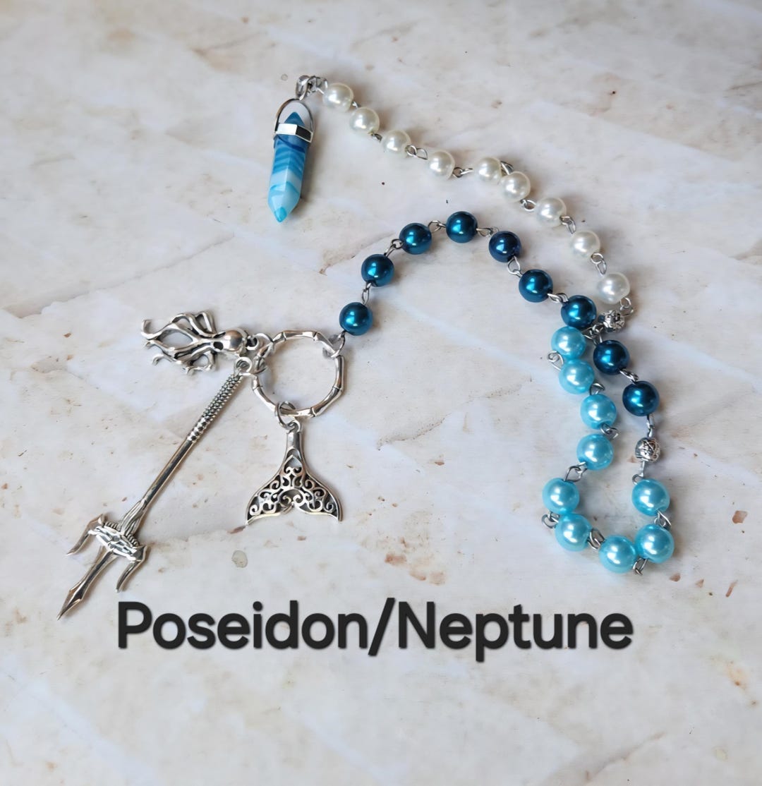 Poseidon Prayer Beads, Poseidon Greek God Prayer Beads, Hand-wired ...