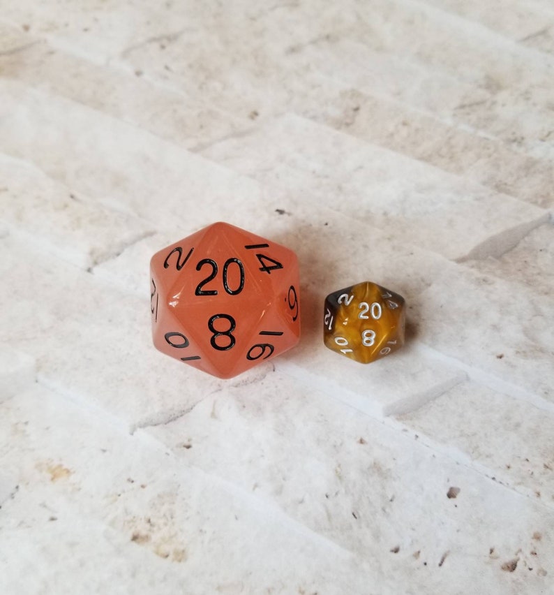 Glow Orange 35mm Jumbo D20 Orange Glow in the Dark D20 With - Etsy