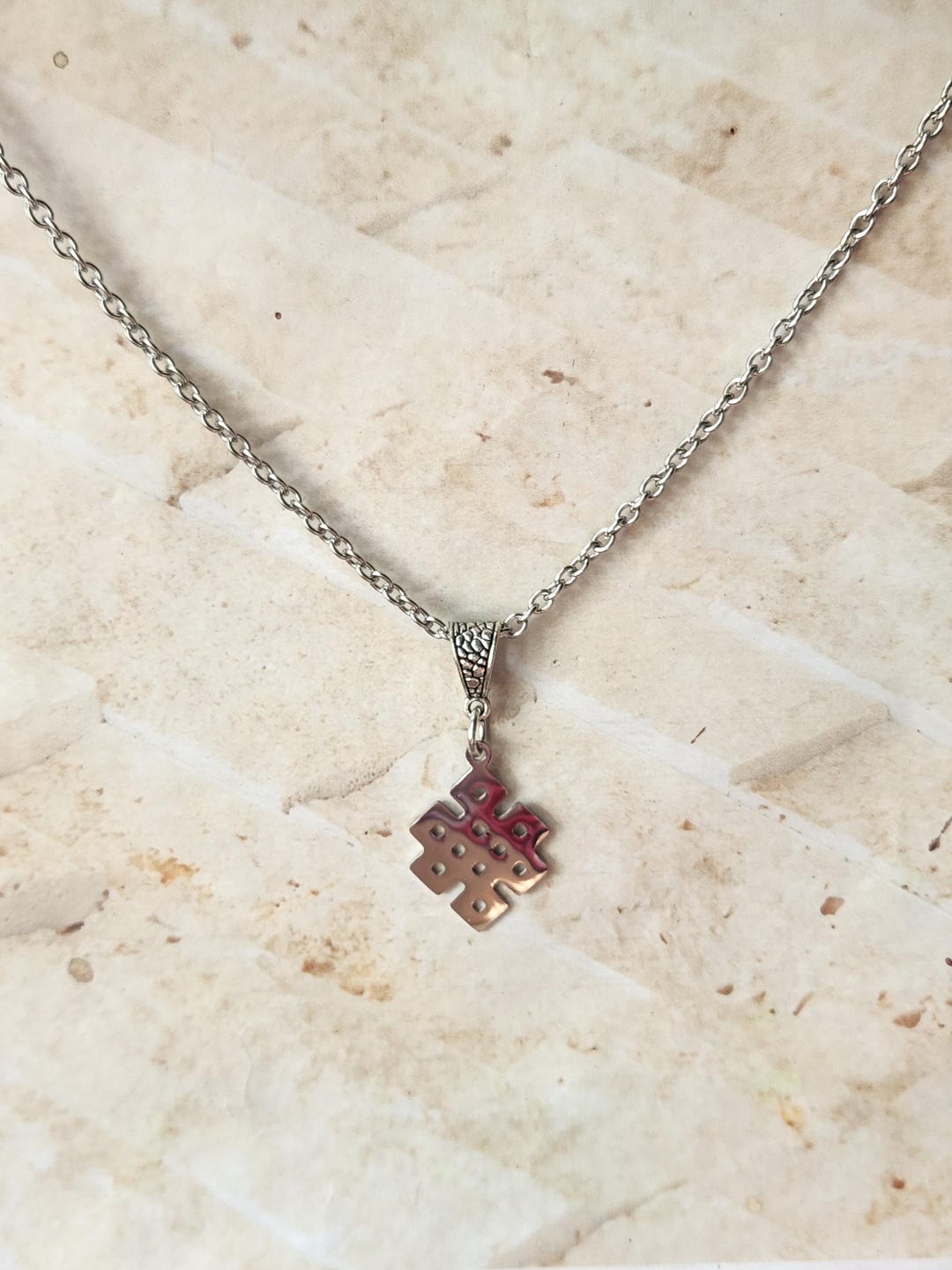 Stainless Steel Metal Tibetan Buddhist Endless Knot Pendant Necklace ...
