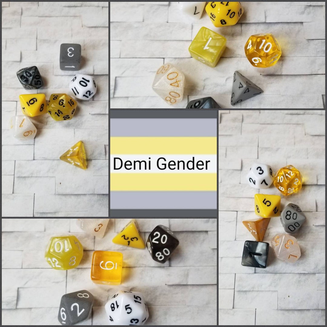 Demi Gender Flag 16mm Dnd Dice, Hand Chosen, Curated Set of Polyhedral ...